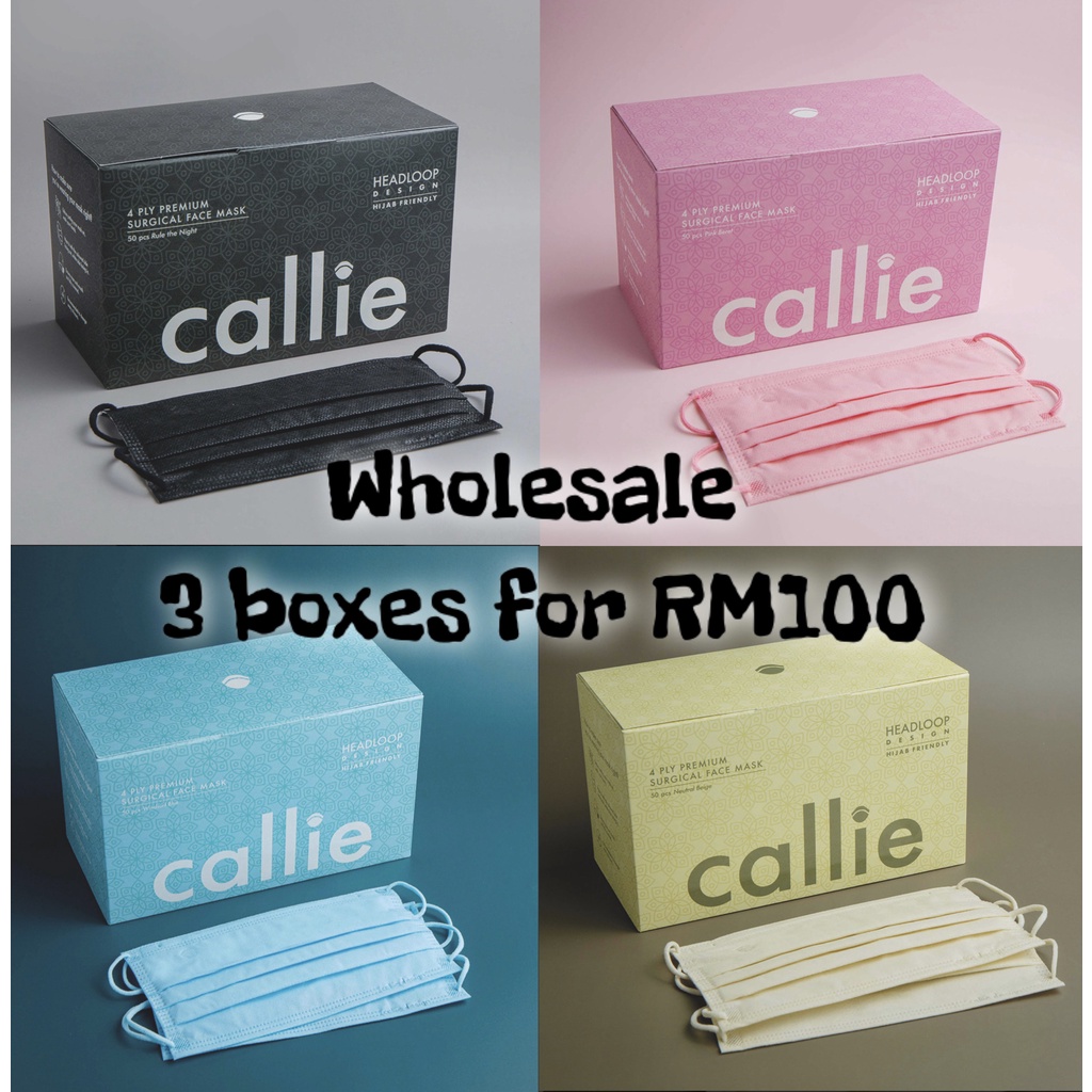 Callie Mask Headloop Design 50pcs/Box (Hijab Friendly) | Shopee Malaysia