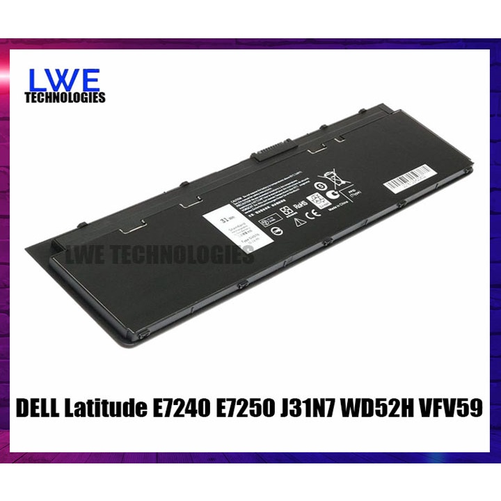DELL Latitude E7240 E7250 J31N7 WD52H VFV59 P22S GVD76 Battery | Shopee ...