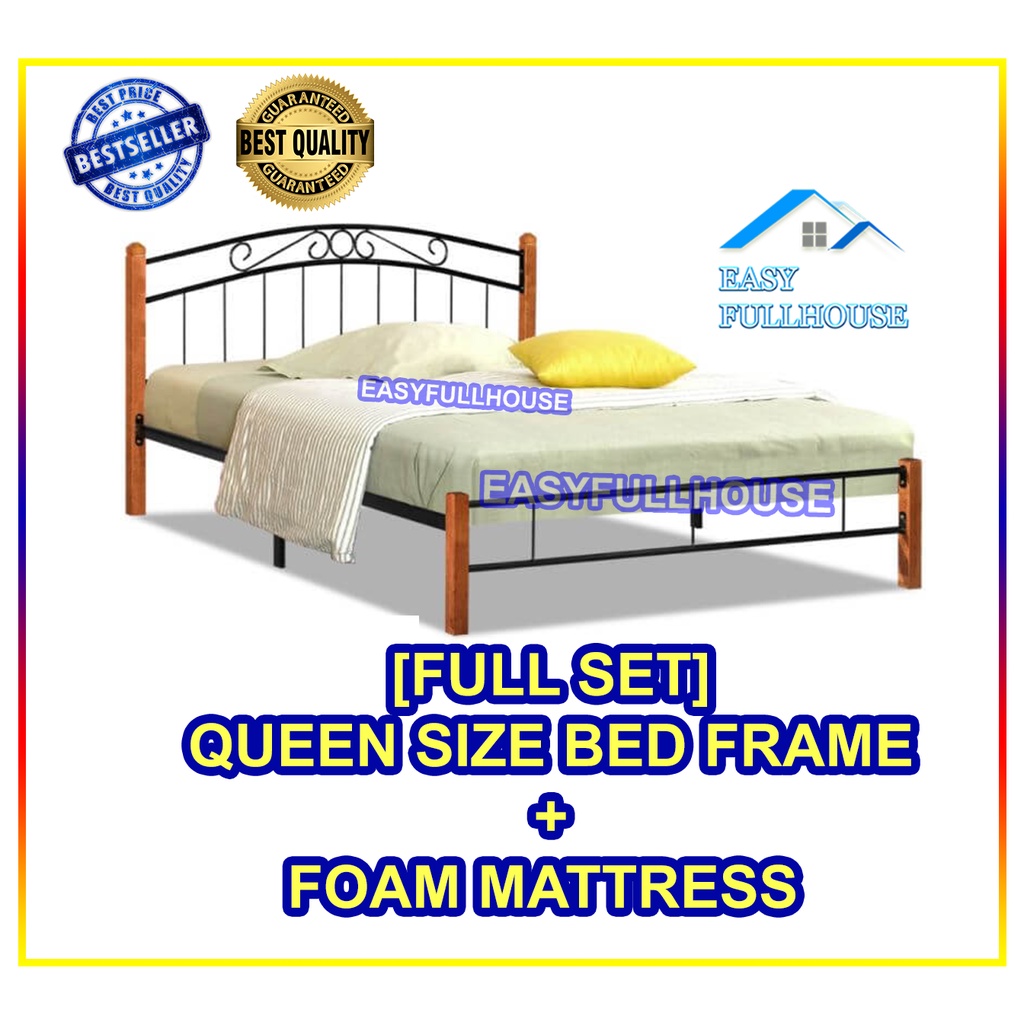 [Bed Frame + Mattress SET] Queen size bed /Katil Queen/ Tilam Queen ...