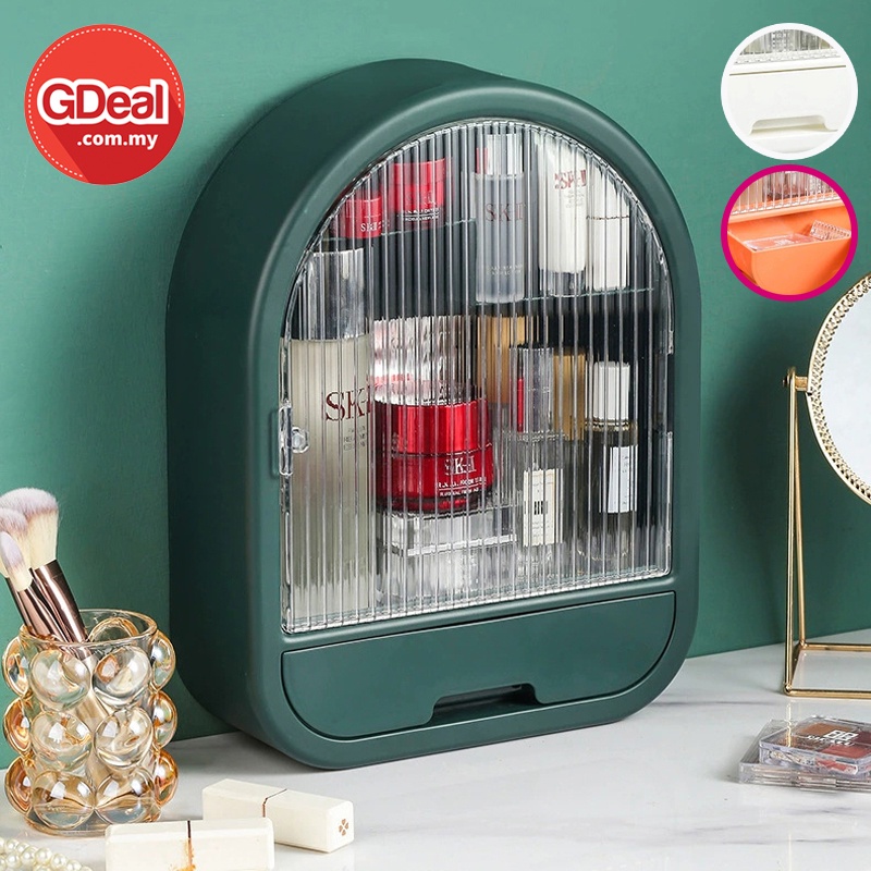 GDeal Cosmetics Storage Box Punch Free Wall Mounted Household Large ...