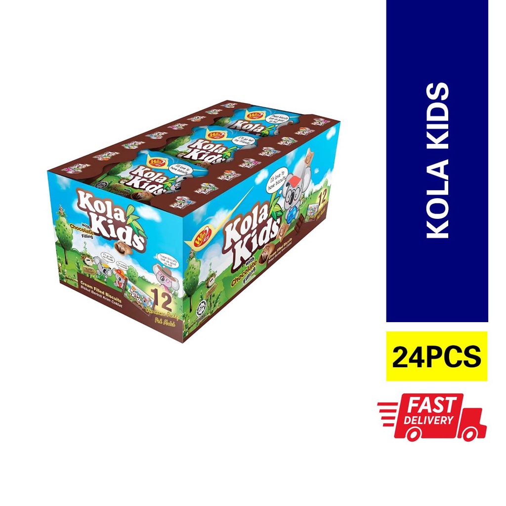 [24'S] Win2 Kola Kids with Chocolate Filling Cream Filled Biscuits ...