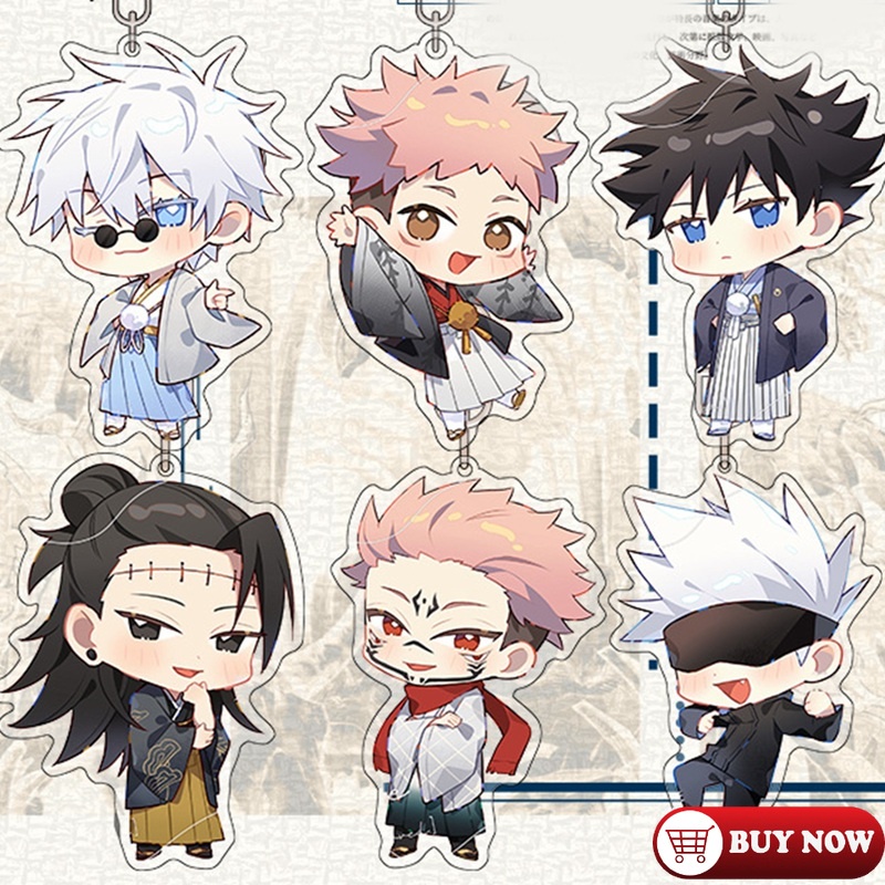 WOW Anime Jujutsu Kaisen Keychain Gojo Satoru Fushiguro Megumi kawaii ...
