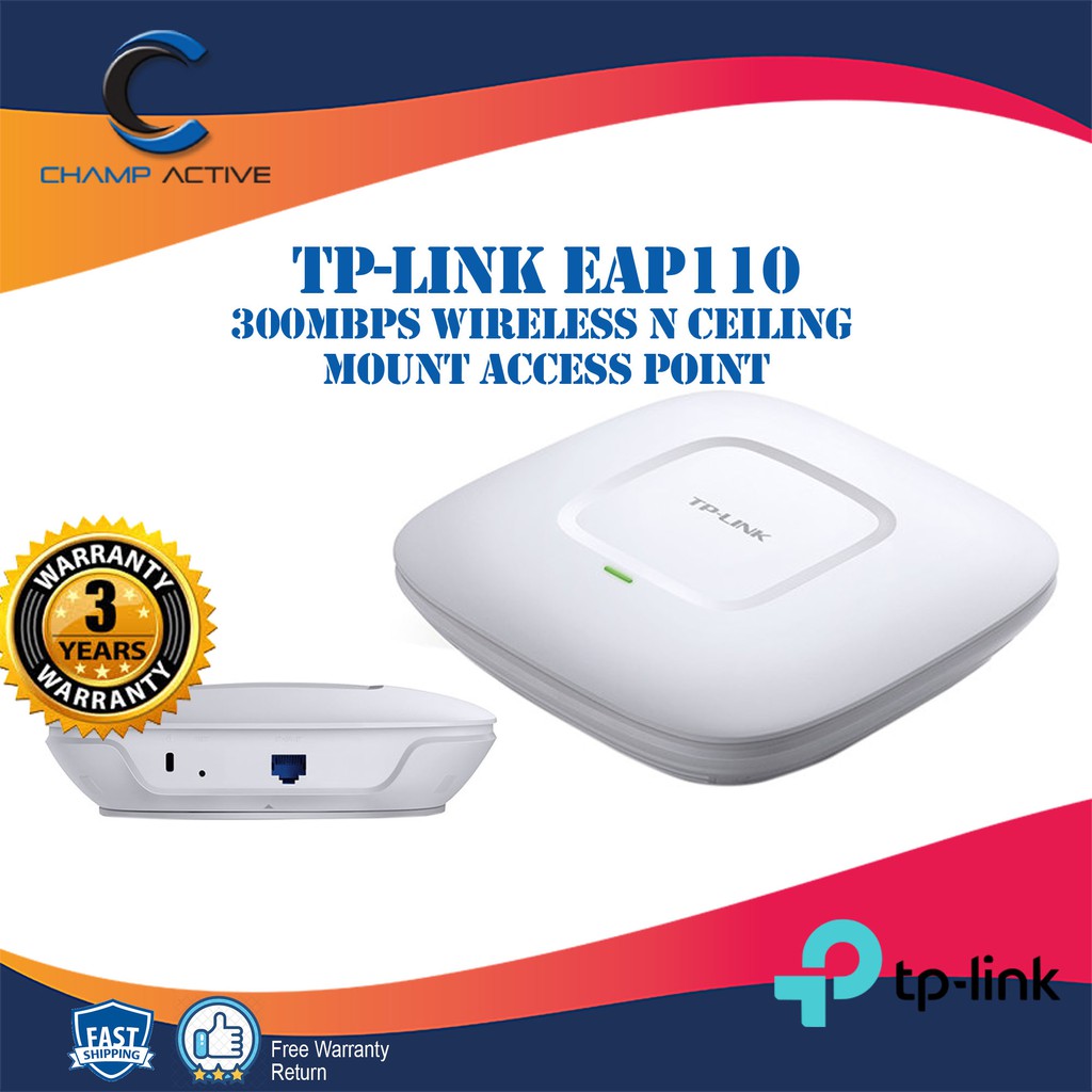 TP-LINK EAP110 300Mbps Wireless N Ceiling Mount Access Point | Shopee ...