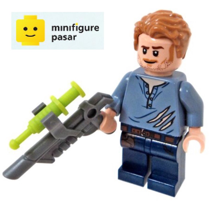 jw020 Lego Jurassic World 75929 - Owen Grady Minifigure with Blaster ...