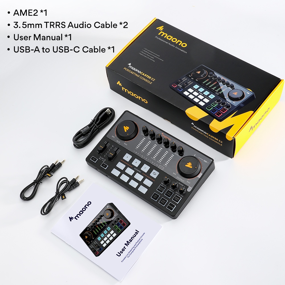 Maono AME2 AM-E2 Integrated Audio Production Studio Sound Card Studio ...
