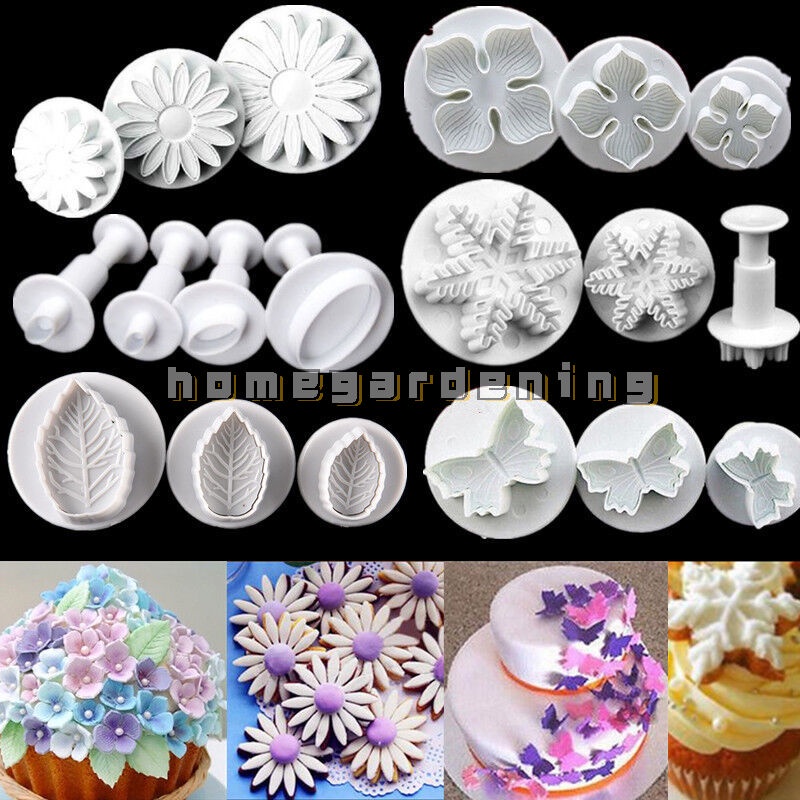 Plastic Plunger Cookie Cutter Mold Fondant Sugarcraft Mould Cake Baking ...