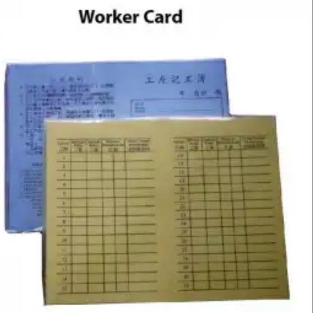 Worker / Wages Card (pack/100 sheet+-) | Shopee Malaysia