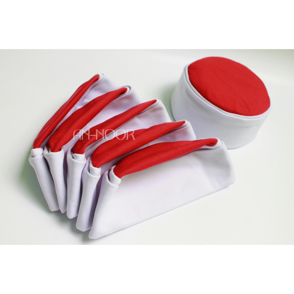 Egyptian Folding Skullcap - Maiyah Red And White | Kopiah Peci Lipat ...
