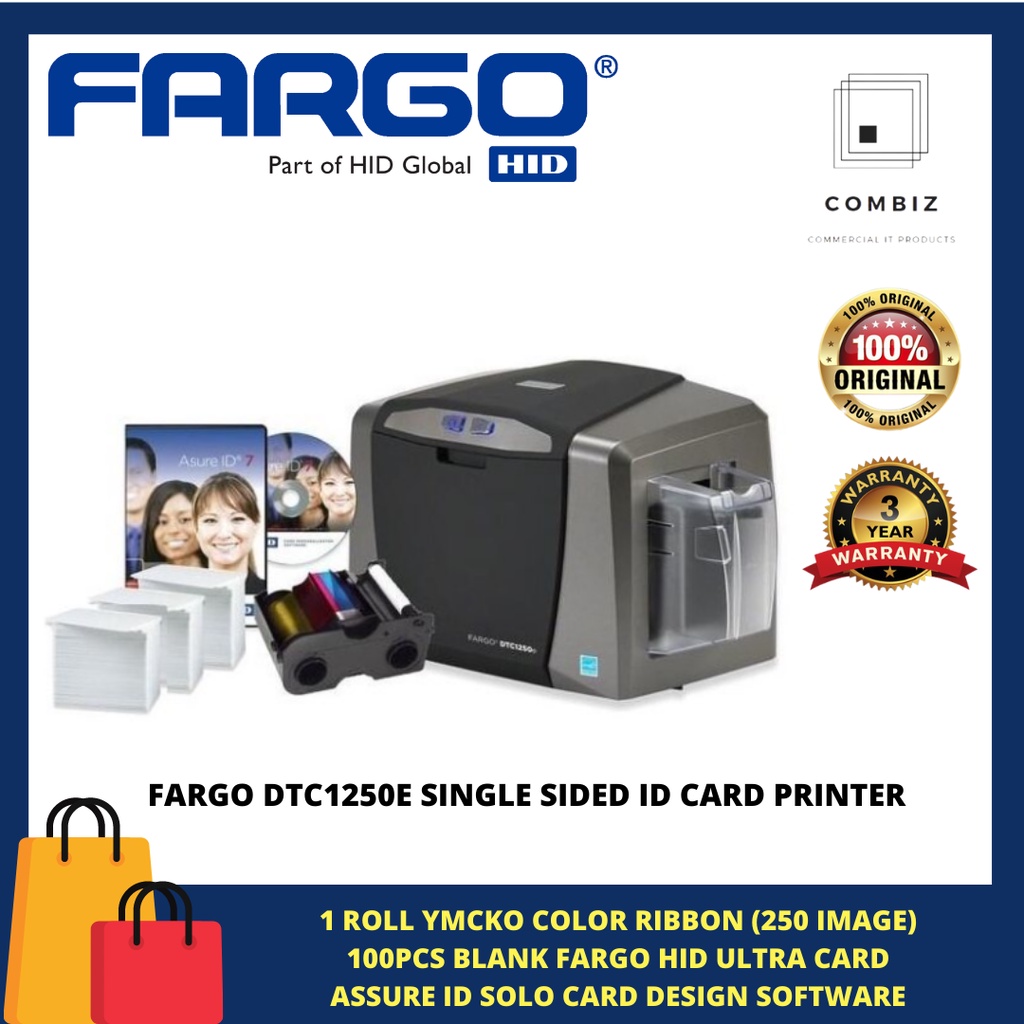 FARGO DTC1250E SINGLE SIDED ID CARD PRINTER | Shopee Malaysia