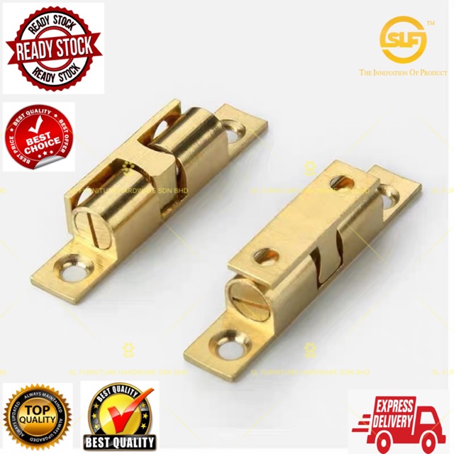 SLF High Quality Brass Double Ball Catch Door Stop Lock Buckle Cupboard ...
