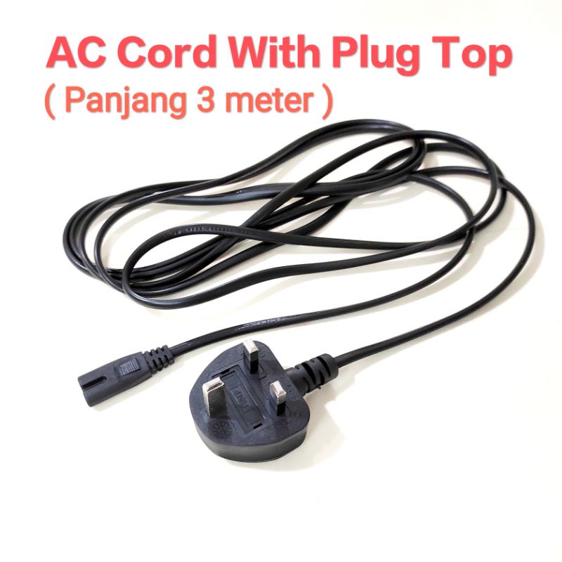 3 meter AC Cord with plug Top Wayar Radio wayar power Power Cord 3 ...