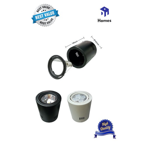 Surface Downlight Casing Down Light PAR30 / AR111 E27 Black/ White ...