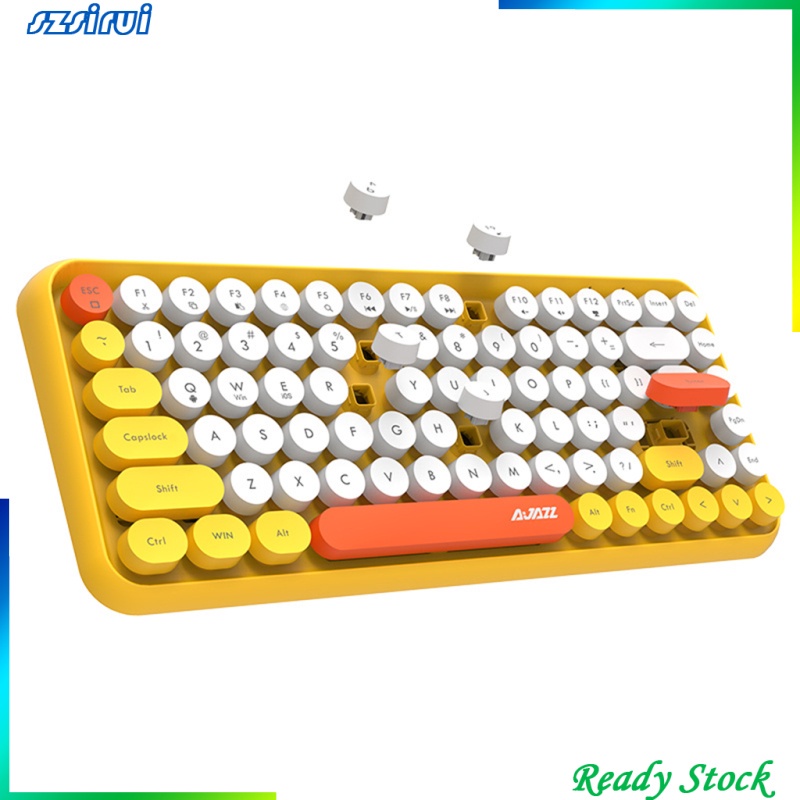 ﹍AJAZZ 308I wireless computer keyboard with small retro round key buttons for gaming | Shopee ...