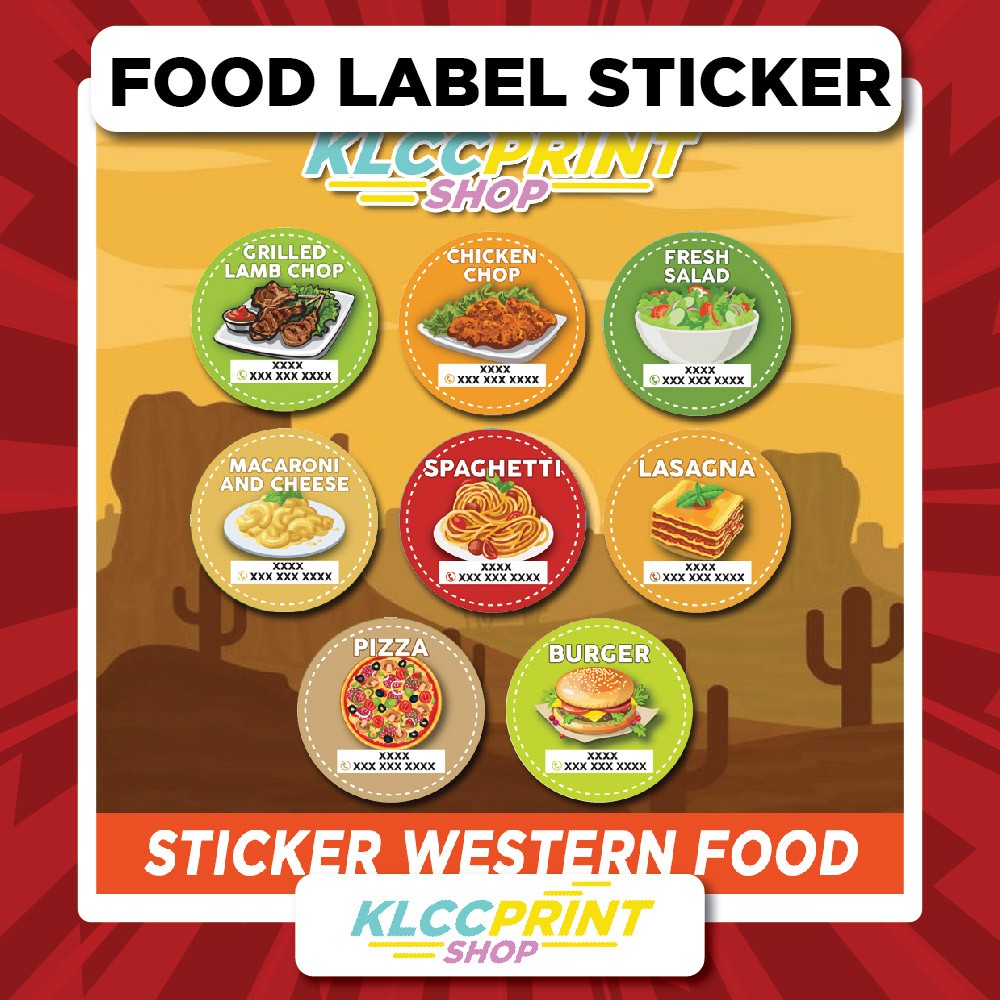 Sticker Label Foods / Sticker Western Food/ Chicken Chop size 2.5cm to ...