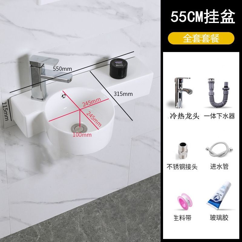 Compact Small Square Wall Hung Cloakroom Ceramic Basin Sink / Toilet ...
