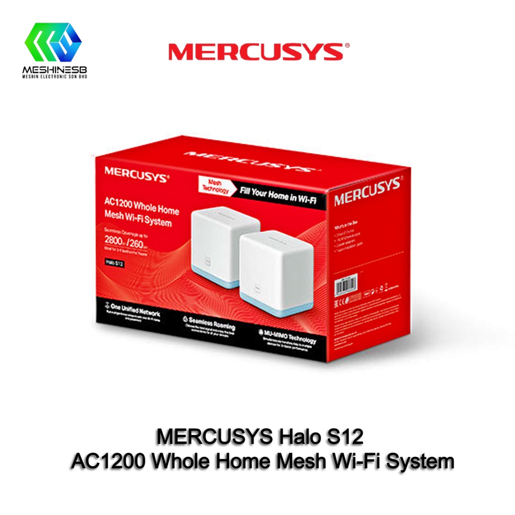 MERCUSYS Halo S12 AC1200 Whole Home Mesh Wi-Fi System (2 PACK) | Shopee ...