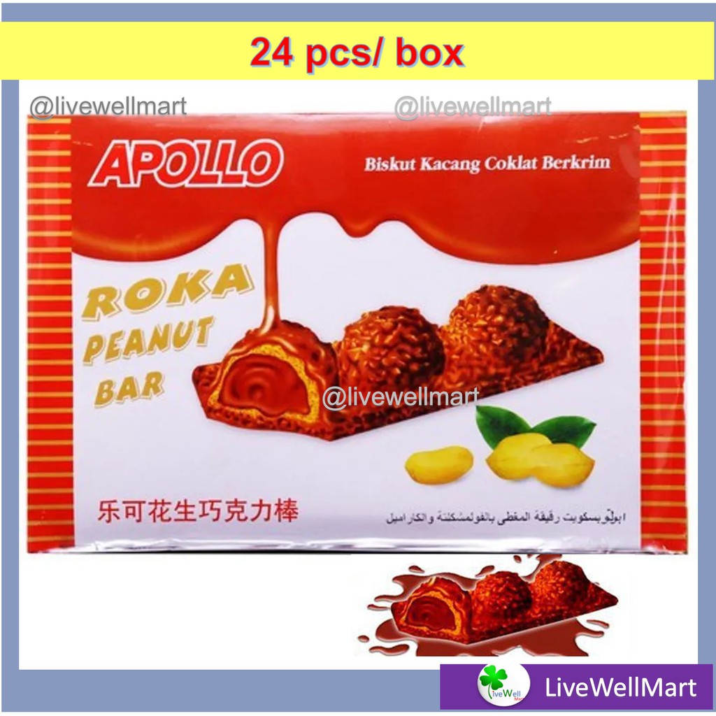 1080 Apollo Roka Peanut Bar chocolate24x18g | Shopee Malaysia
