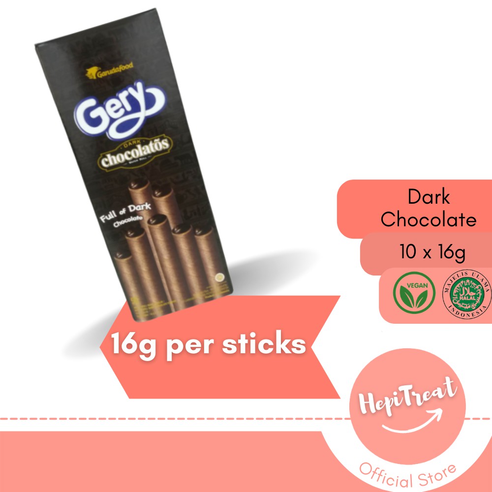 Gery Chocolatos Wafer Roll - Dark Chocolate / Hazelnut / Chocolate 10 ...