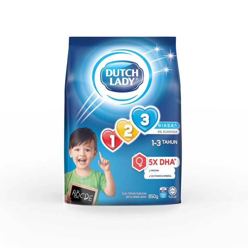 🔥READY STOCK🔥 Dutch lady milk powder 123 ( plain / biasa ) 850g ...