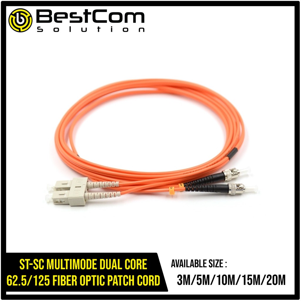 ST-SC MULTIMODE DUAL CORE 50/125 FIBER OPTIC PATCH CORD | Shopee Malaysia