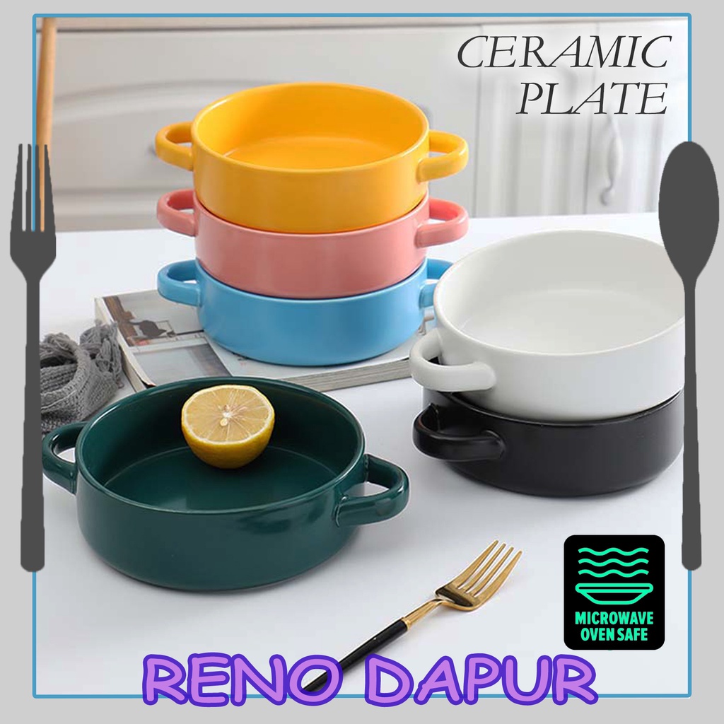 Nordic Minimalist Style Ceramic Plate Bowl Baking Cook Microwave Oven ...