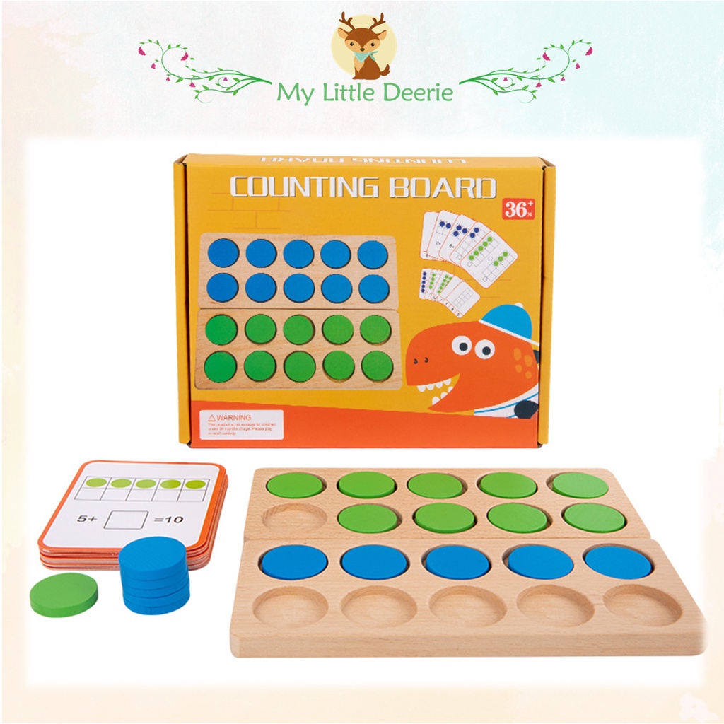 Wooden Counting Board 123 Numbers Mathematics Equation Early Learning ...