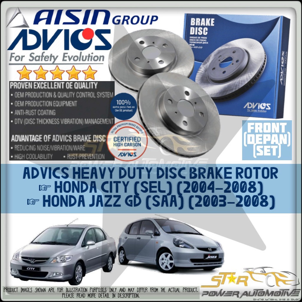 AISIN ADVICS Heavy Duty Honda City SEL / Jazz GD SAA (2003-2008) Brake ...