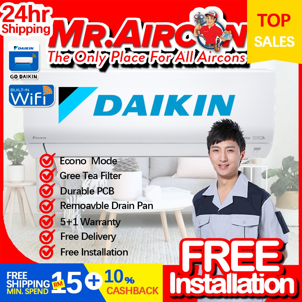 DAIKIN R32 WIFI Inverter FTKF 1.0HP 1.5HP 2.0HP 2.5HP Air Conditioner With Ionizer Special ...