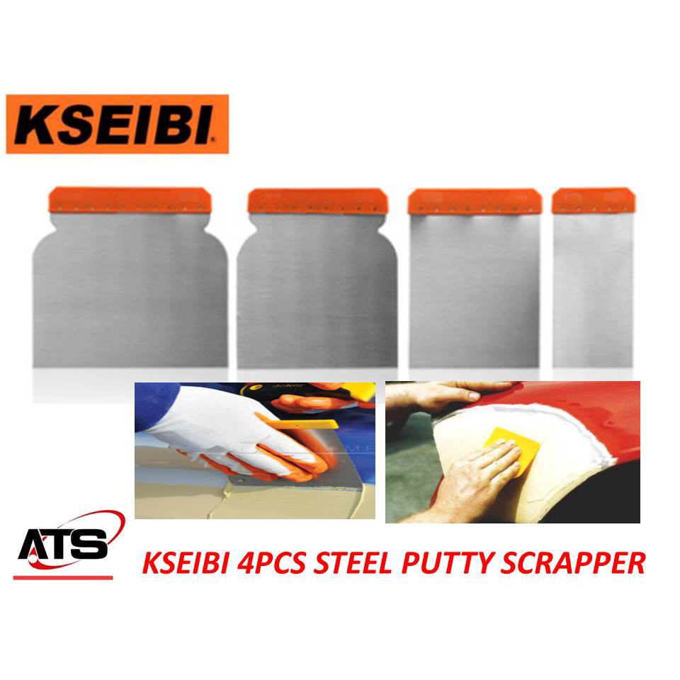 4PCS KSEIBI STEEL PUTTY SCRAPPER (Simen Pisau Besi ) | Shopee Malaysia