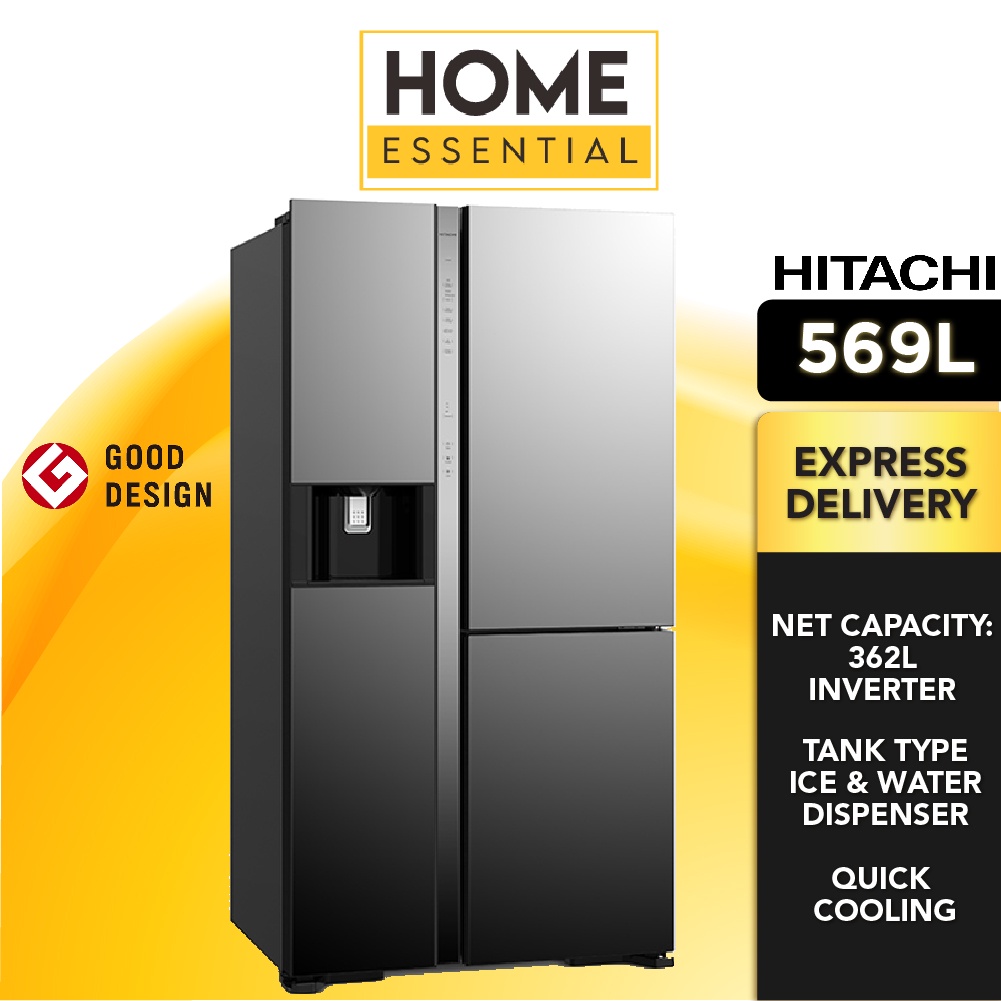 Hitachi 569L Inverter x Dual Fan Cooling 3 Door Series Refrigerator R ...