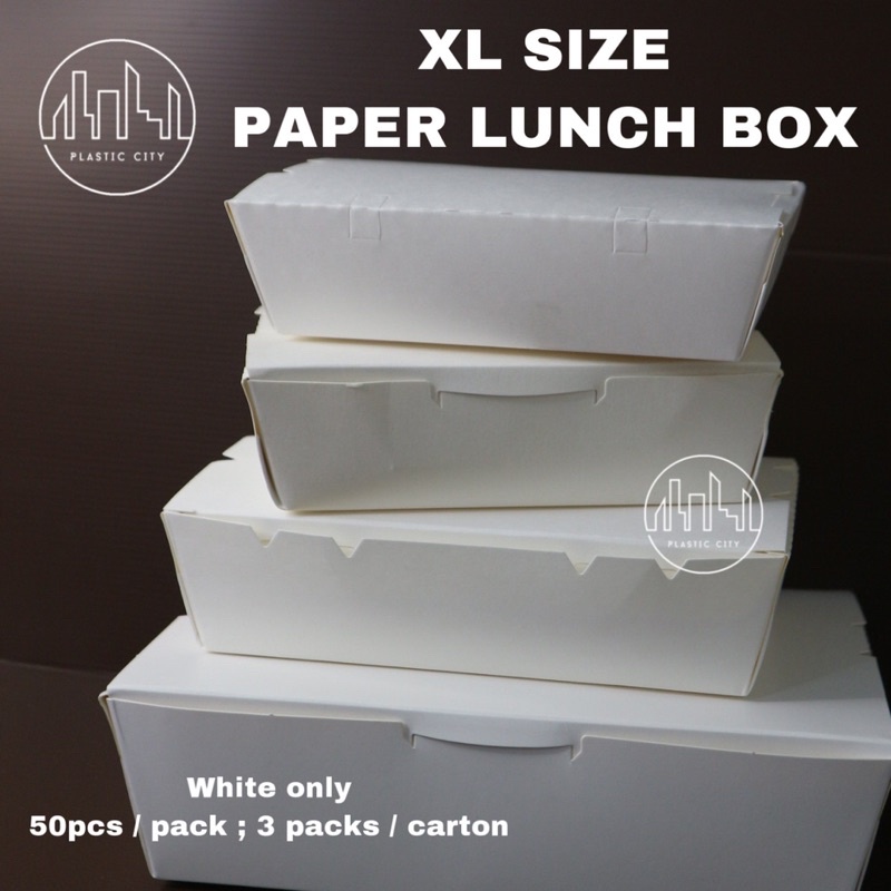 [50pcs] XL size Paper Lunch Box/Tapau/Food Box/Nasi Kertas Minyak/纸饭盒餐盒 ...