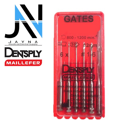 Dentsply Dental Gates Glidden Drill Assortment 1-6 Endodontic Root ...