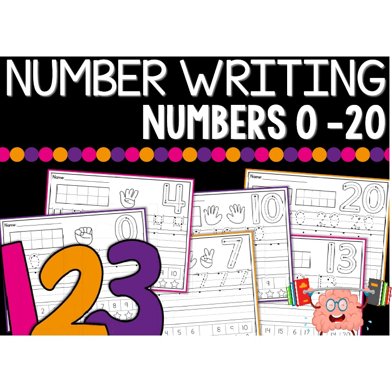 Number Writing 1-20 Preschool Numbers Worksheet PDF | Shopee Malaysia