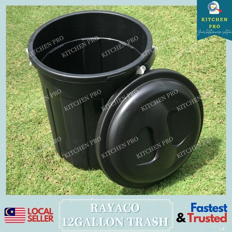 𝐊𝐈𝐓𝐂𝐇𝐄𝐍 𝐏𝐑𝐎 | RAYACO Heavy Duty 12 Gallon Plastic Trash Bin with Double Handles / Rubbish Bin ...