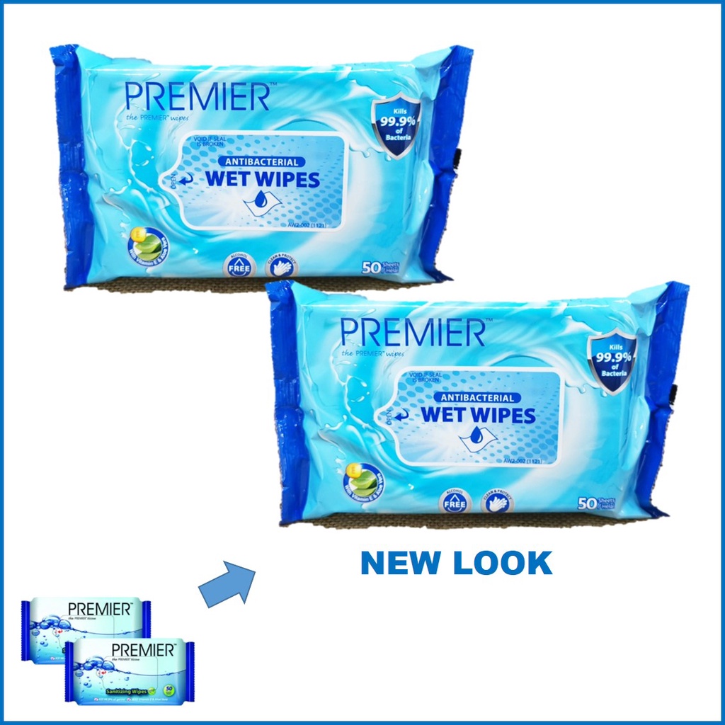 Premier Sanitizing Wipes Tissue (50 Sheets X 2PKT) | Shopee Malaysia