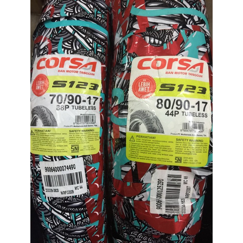 2024 Corsa S123 Combo Set 70/90-17 + 80/90-17 (2pcs) | Shopee Malaysia