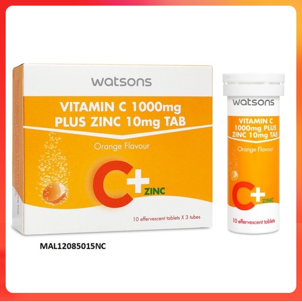 WATSONS Vitamin C 1000mg Zinc 10mg 3 x 10Tablets | Shopee Malaysia