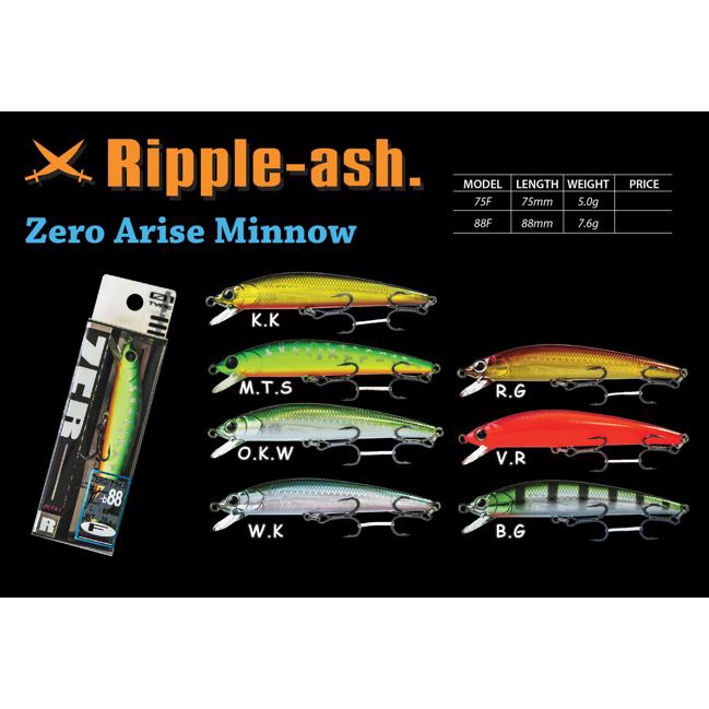 RIPPLE-ASH fishing lure ZERO ARISE MINNOW 75F / 88F minnow BAITS LURES | Shopee Malaysia