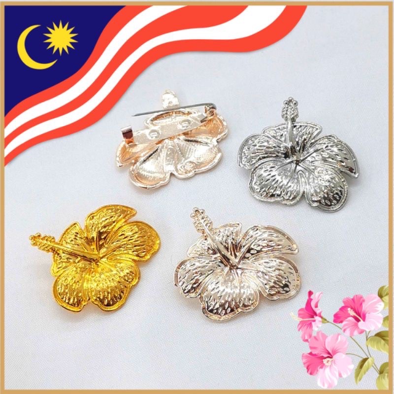 🇲🇾 Brooch Hibiscus 🌺 Kerongsang Bunga Raya / Brooch Bendera Malaysia ...