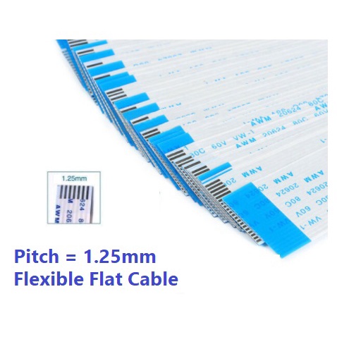 Pitch 1.25mm Flexible Flat Cable FFC AWM 60V 80C Same Opposite Side ...