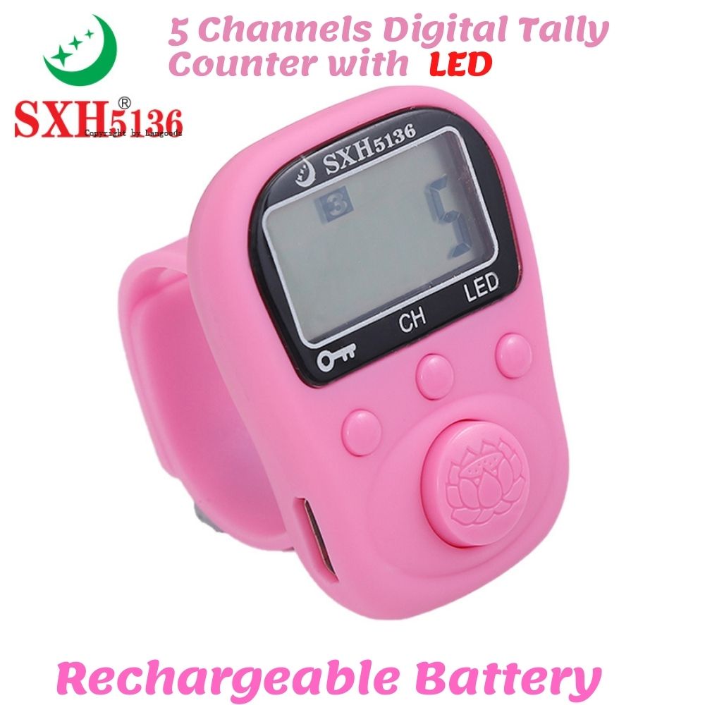 5 Channels Electronics Digital Tally Counter tasbih digital with LED ...