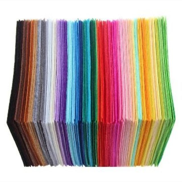 🇲🇾R.STOCK in M'sia🇲🇾40pcs 10cm x 10cm+- 1mm felt fabric cloth kain flat ...