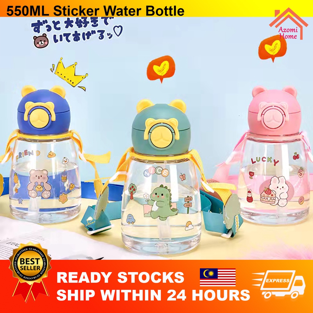 550ML 700ML 480ML Bottle Water Tumbler Kids Bottle Botol Air Comel Budak with Straw | Shopee ...