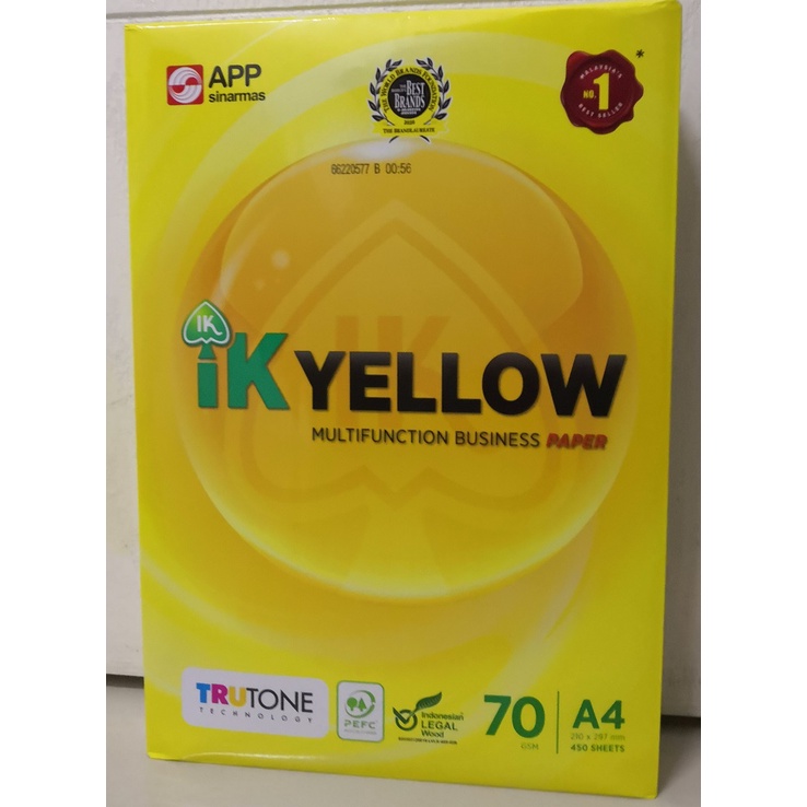 IK YELLOW A4 Paper 70 GSM 450 Sheets | Shopee Malaysia