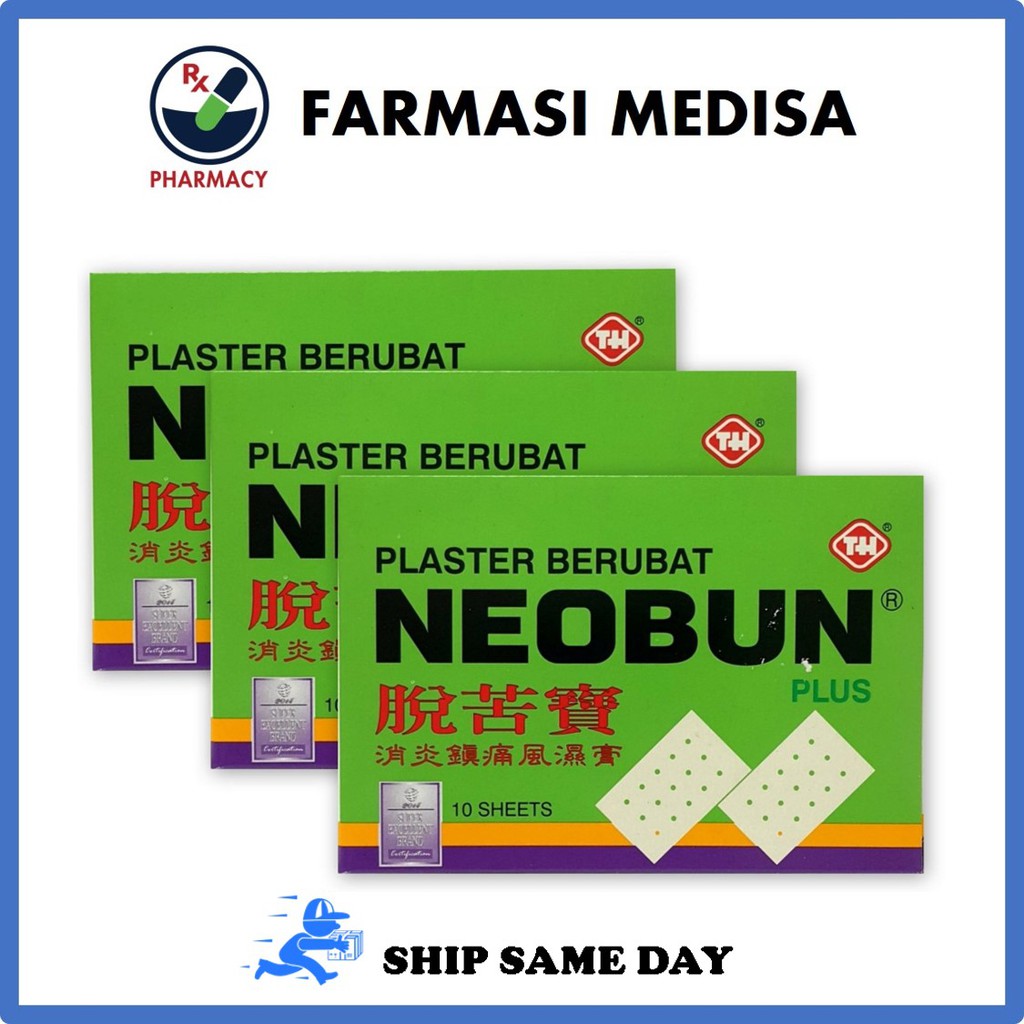 Neobun Plaster Plus Berubat 10s pelekat koyok pening sakit kepala ...