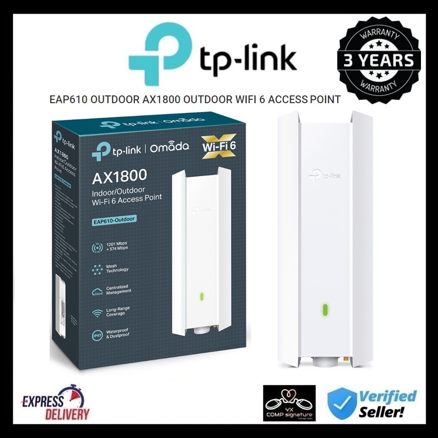 TP-LINK EAP610 OUTDOOR AX1800 OUTDOOR WIFI 6 ACCESS POINT | Shopee Malaysia