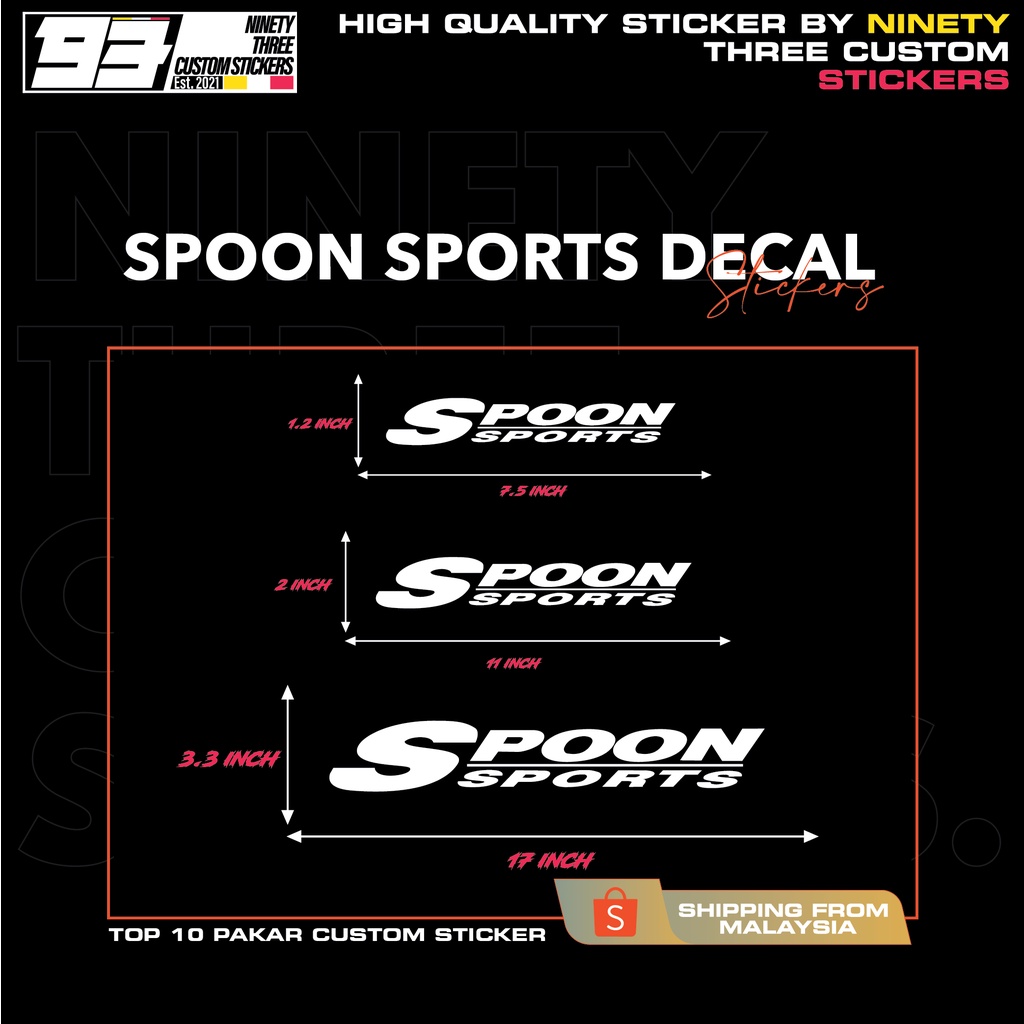 SPOON SPORTS DECAL STICKERS (2PCS) | Shopee Malaysia