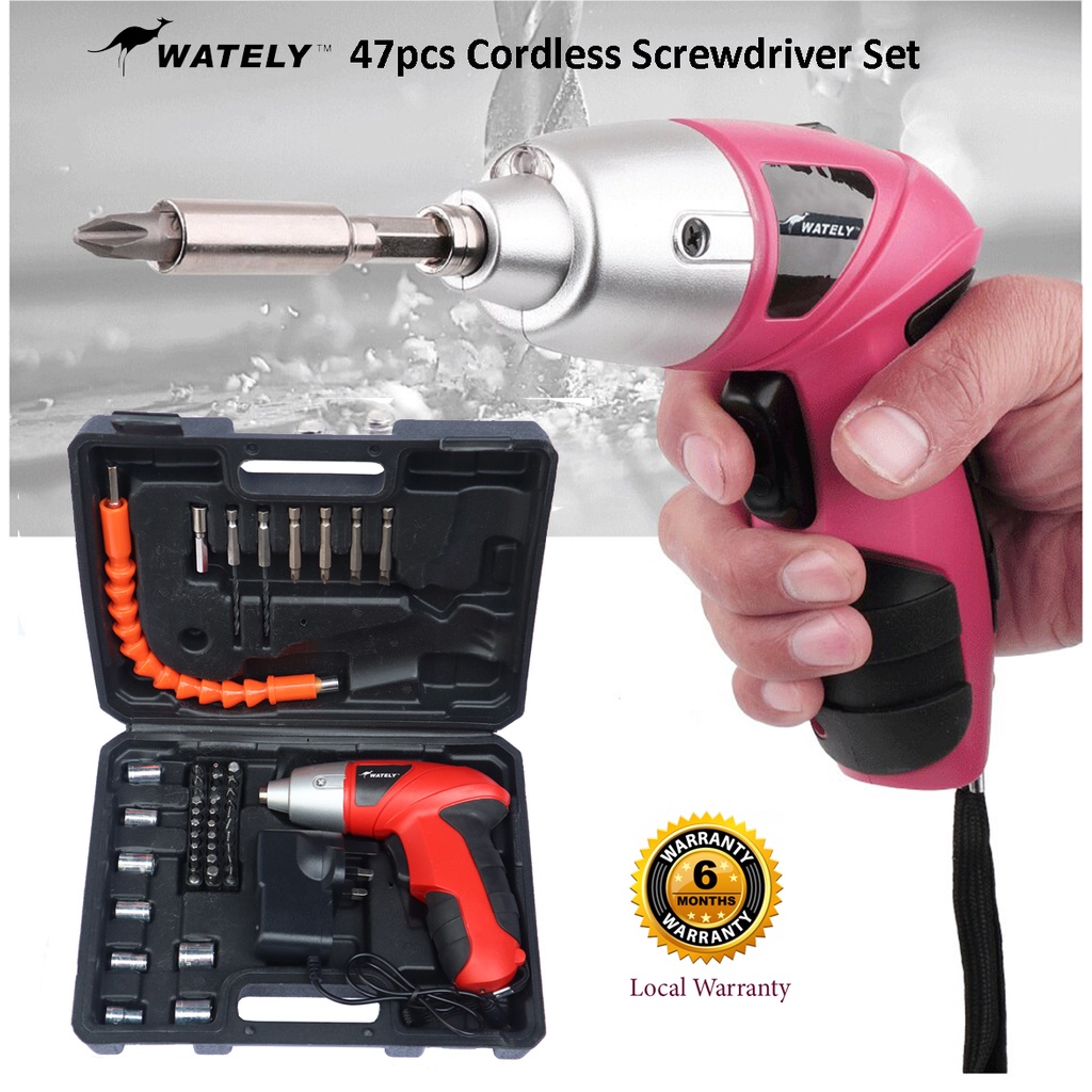 Cordless Screwdriver 47pcs 4.2V Wately Rechargable Screw Driver Set ...