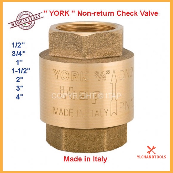 3'' & 4'' ''YORK'' BRASS NON RETURN CHECK VALVE ( MADE IN ITALY ...