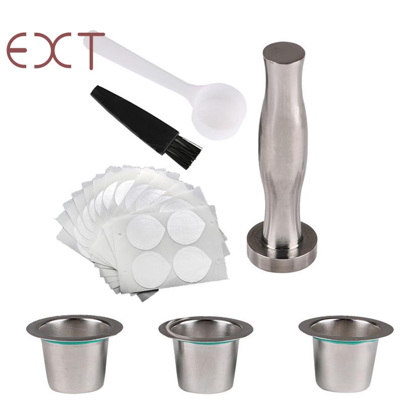 Stainless Steel Metal Reusable for Nespresso Capsule with Press Coffee ...